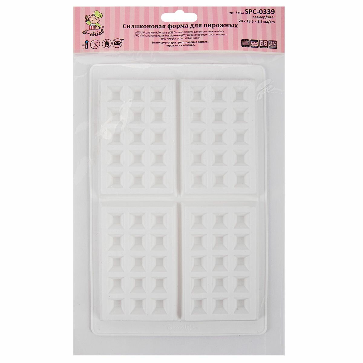 Формы для выпечки силиконовые "S-CHIEF" SPC-0339, вафли 28х18.5х1.5 см