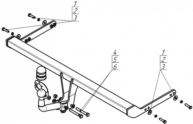 Фаркоп с эл-кой Smart для SKODA Rapid 2012-2020, 2020-н. в, VW Polo 2020-н. в. (оцинкованный шар)(паспорт и сертификат в комплекте) 92301-A. Motodor