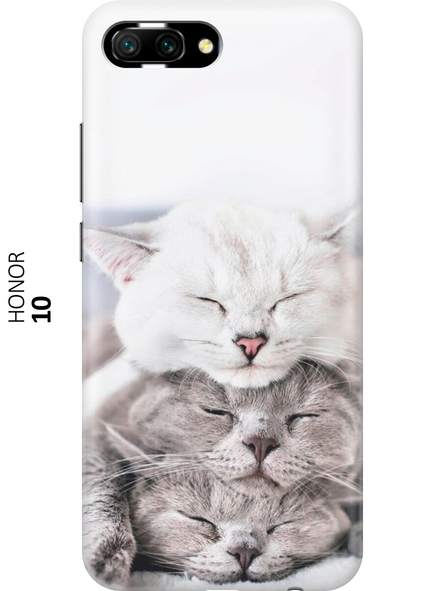 Силиконовый чехол Три кота на Honor 10 / Хонор 10