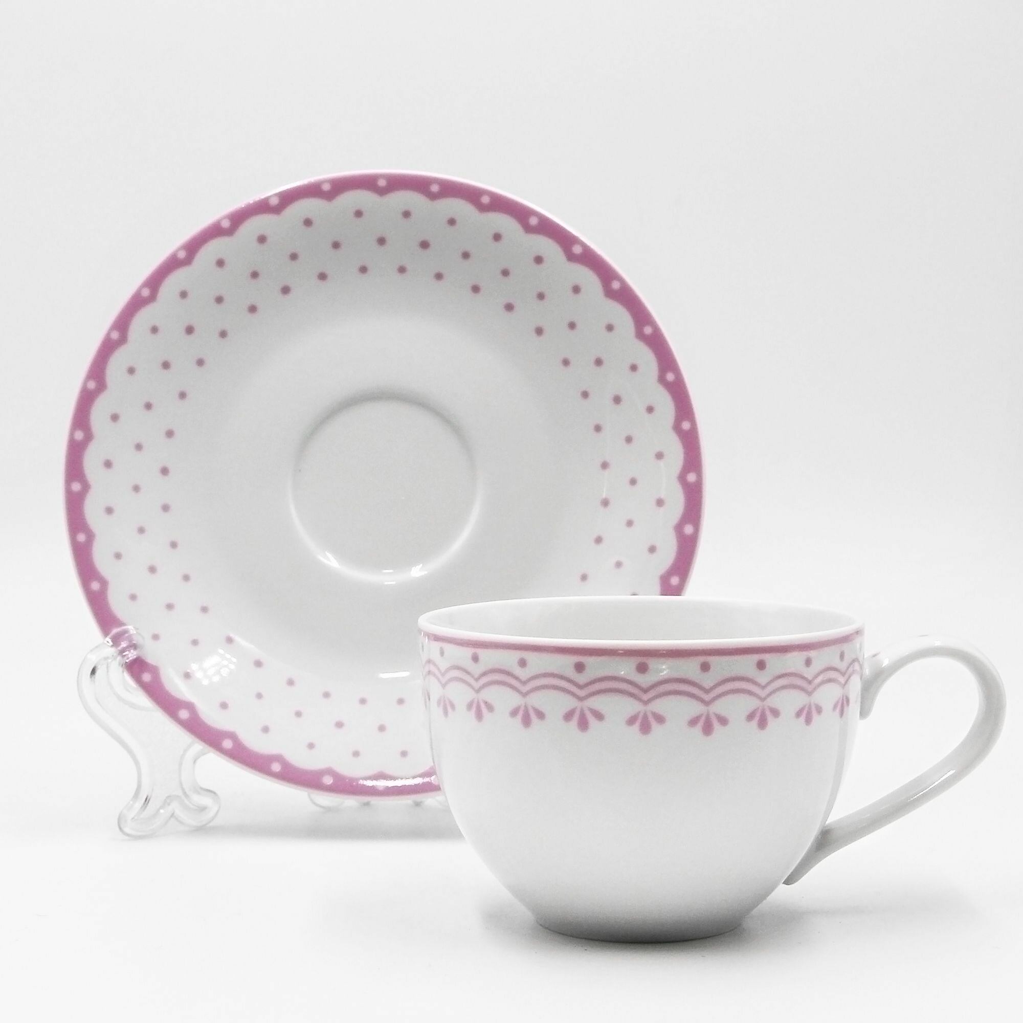 Чайная пара Leander "Хьюджилайн-розовый" 200 мл.