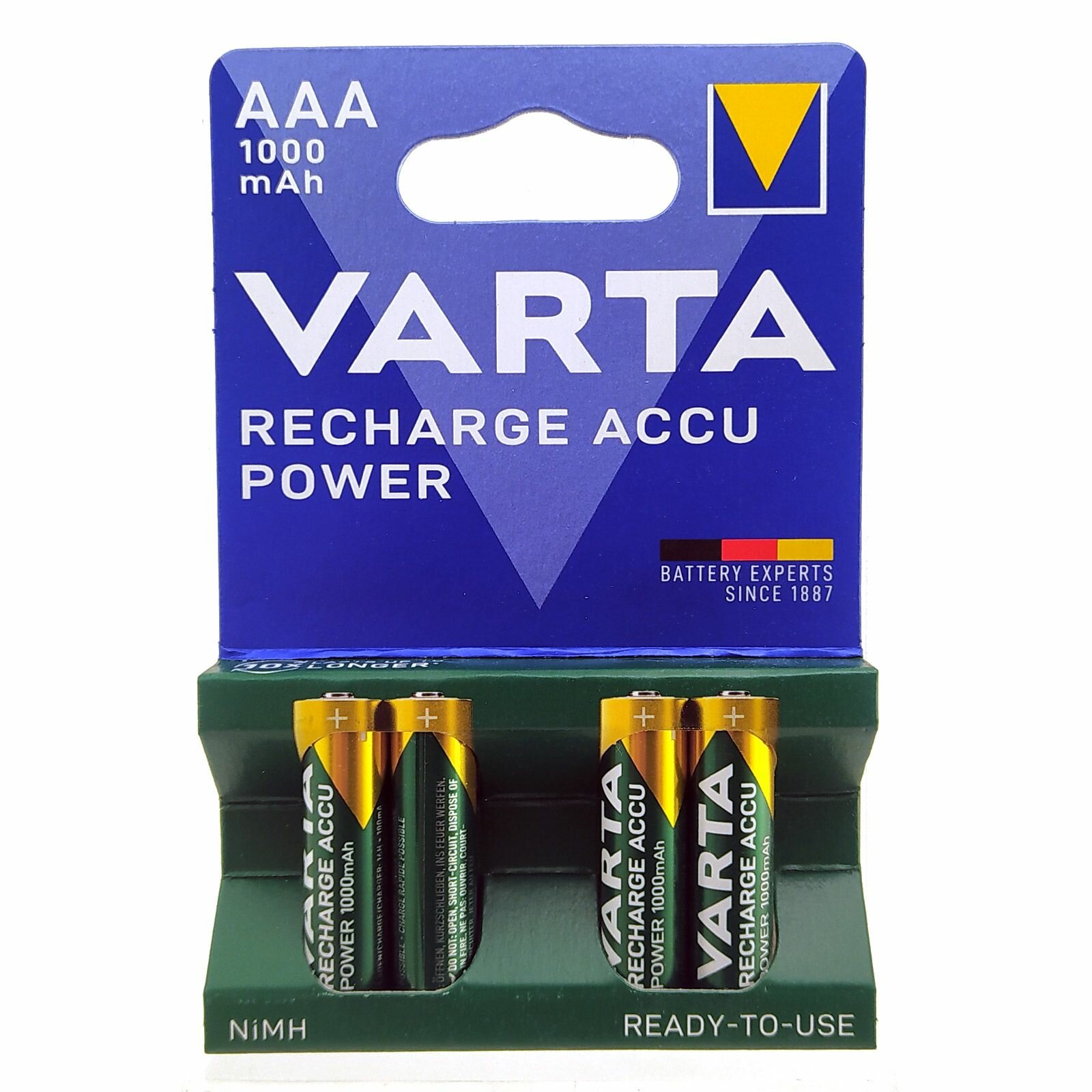 Аккумулятор (4шт) VARTA HR03 AAA Ni-MH 1000mAh 5703 заряженный