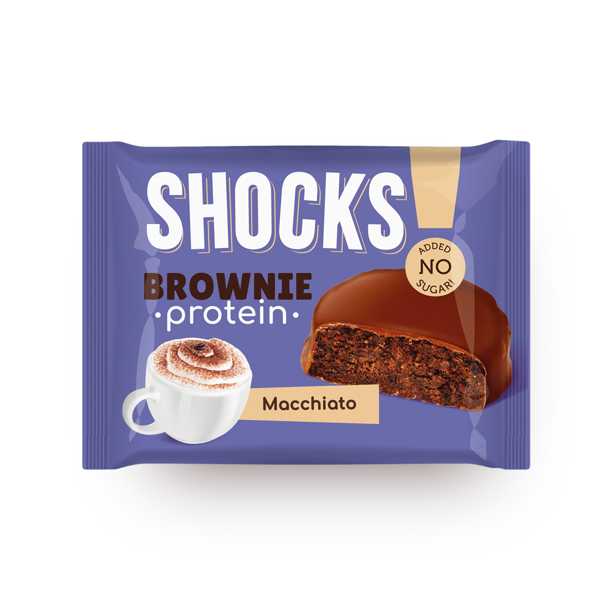 Бисквит FitnesSHOCK Брауни, протеиновый, с кофе и молоком, 10 г белка