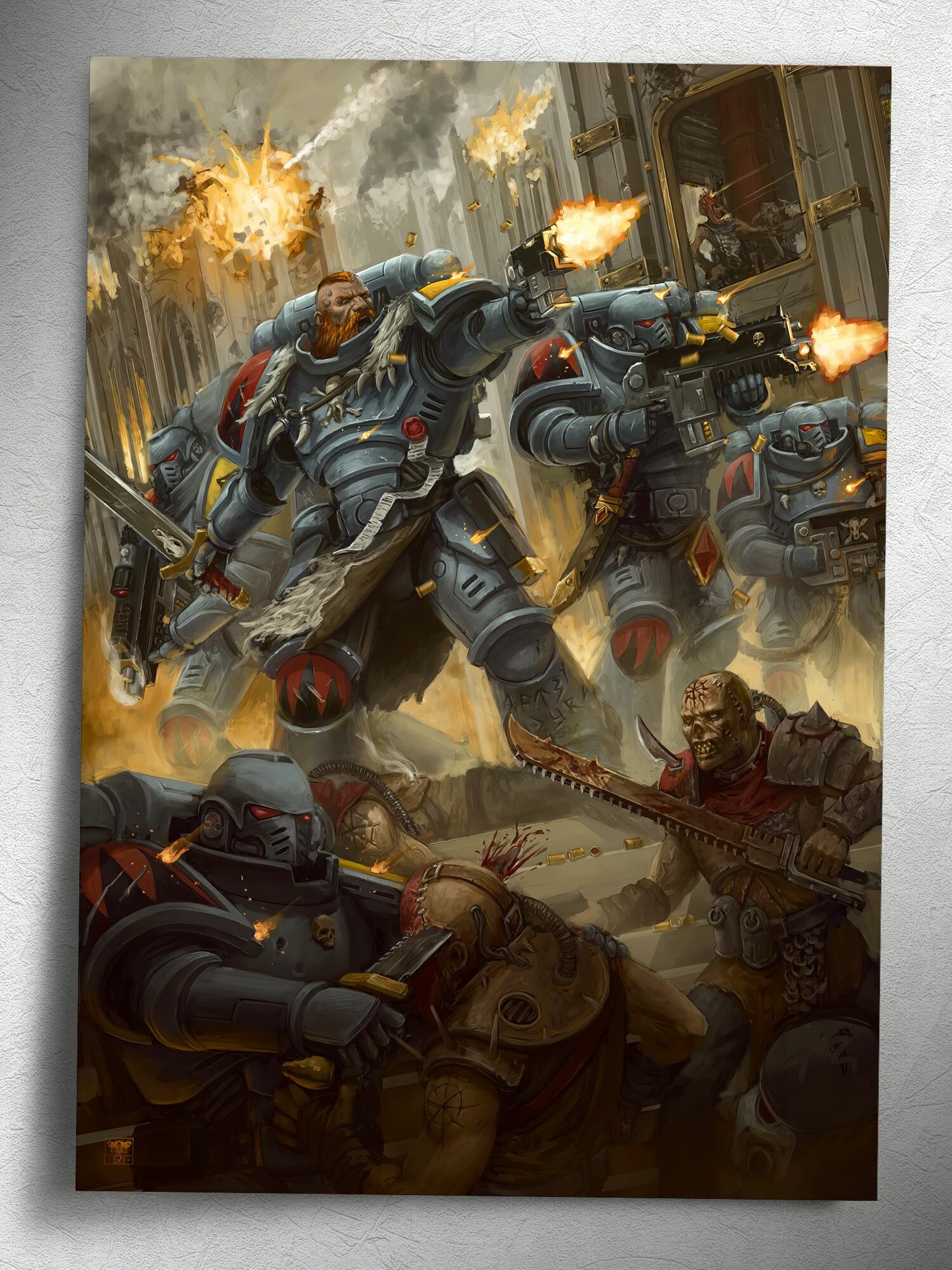 Постер: Космические Волки идут в атаку (Вархаммер 40000, Warhammer)