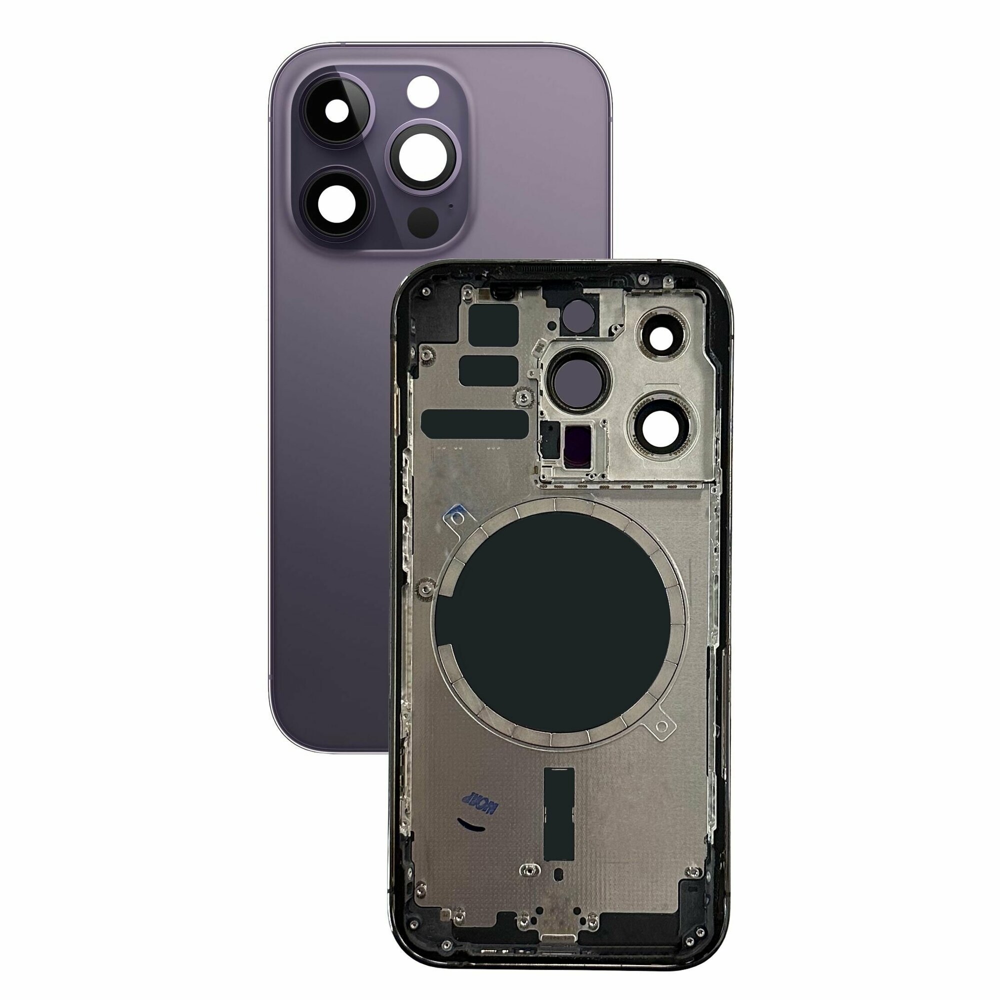 Корпус в сборе с задней панелью (крышкой) iPhone 14 Pro (Deep Purple) (AAA) EU (Европа)