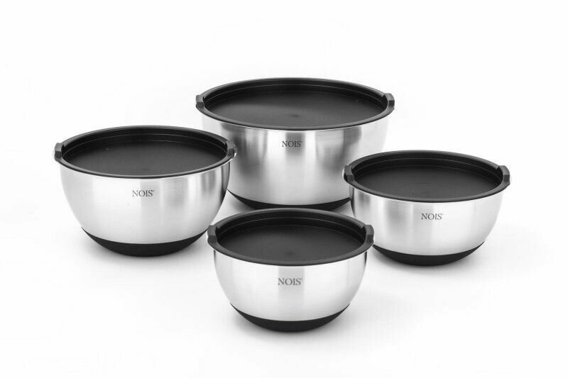 Набор мисок с крышками для смешивания из нержавеющей стали 8шт Nois