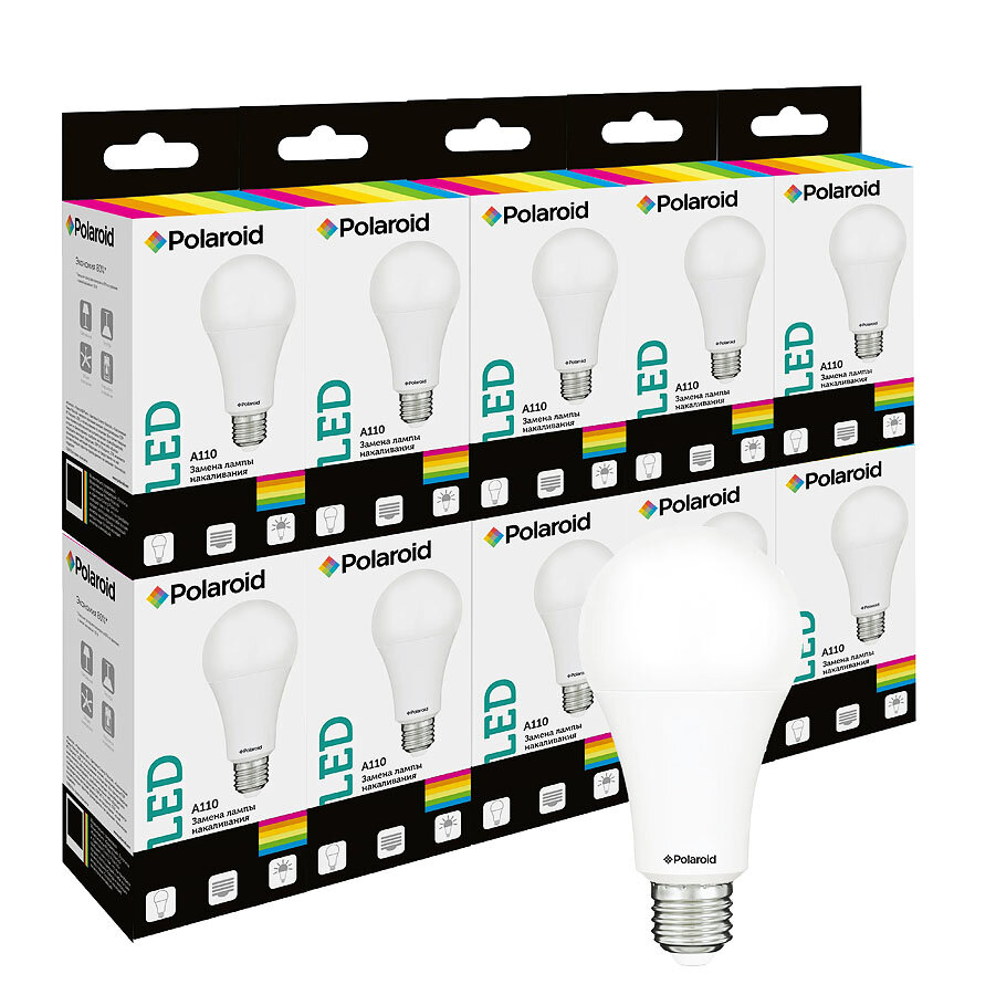 Светодиодная лампа Polaroid 220V A110 28W 3000K E27 2400lm (10 шт.)