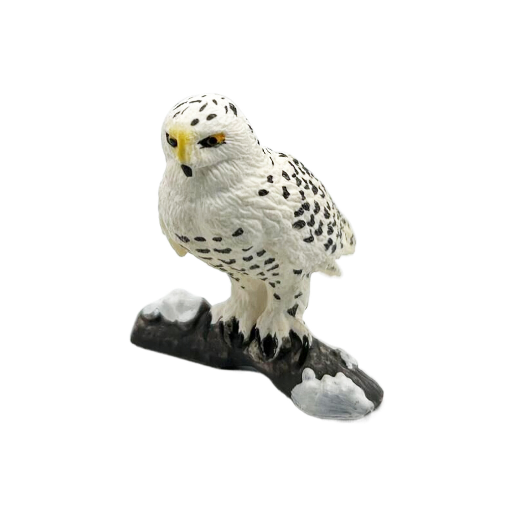 Фигурка-Полярная белая сова (птица, сидит на камне)