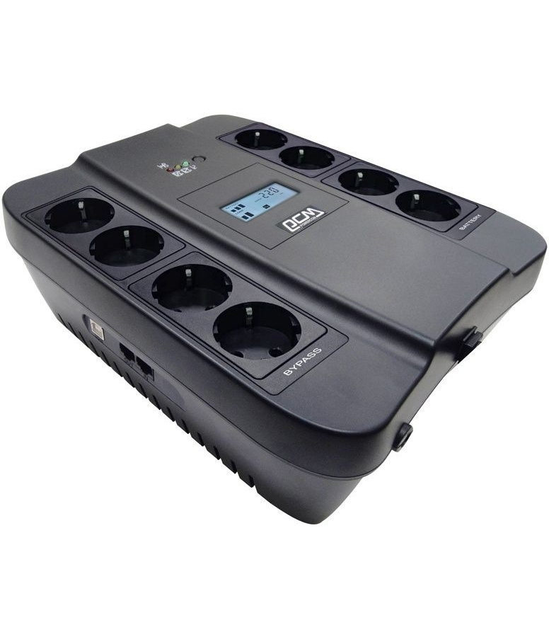 PowerCom Spider SPD-750U LCD ИБП (Line-Interactive, 750VA / 450W, 8xEURO: 4 с резервным питанием, 4 с фильтрацией, USB) (1138691)