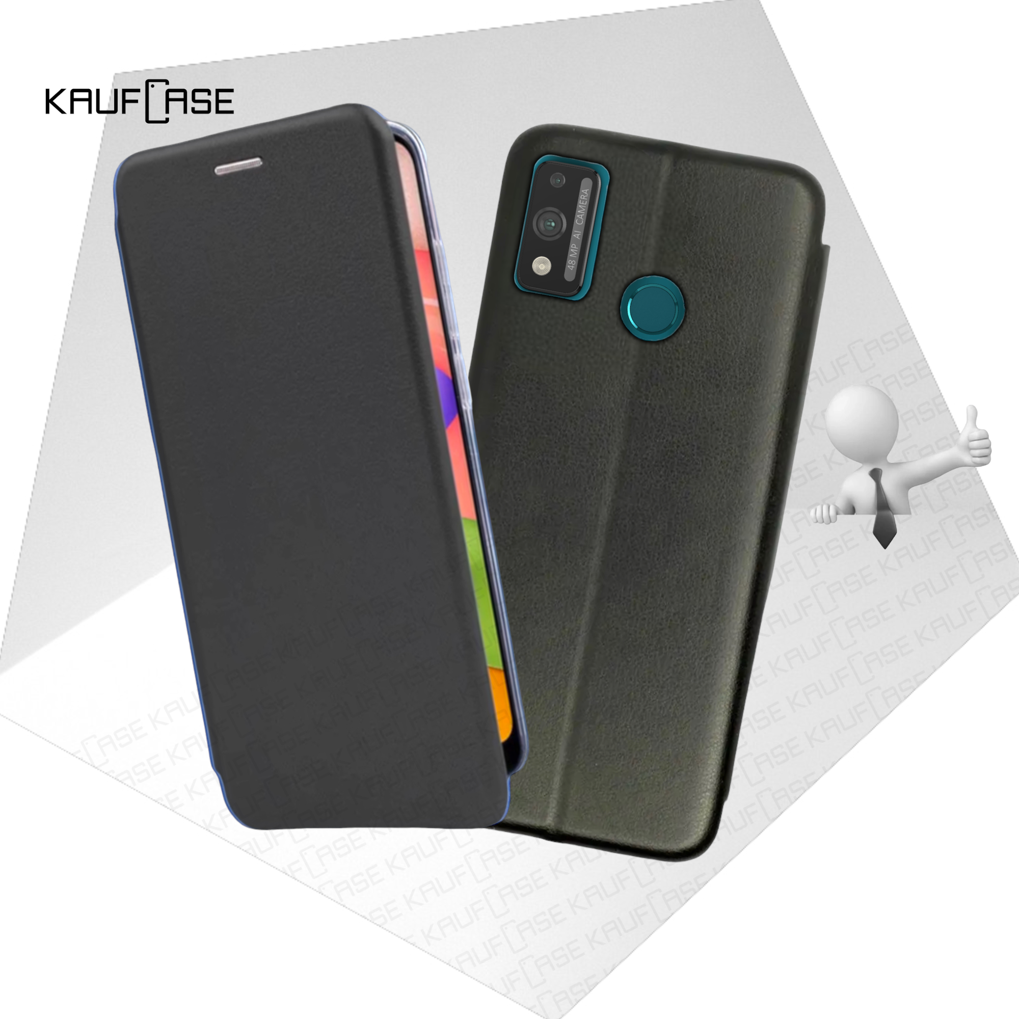 Чехол книжка для телефона Huawei Honor 9X Lite (2020) (JSN-L21) (6.5"), черный. Текстура под кожу