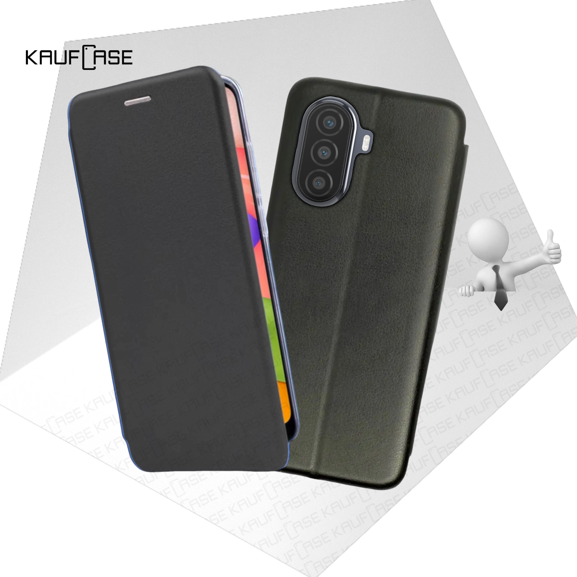 Чехол книжка для телефона Huawei Nova Y70 /Y70 Plus (MGA-LX9N) 2022 (6.75"), черный. Текстура под кожу