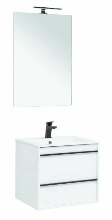 Комплект мебели для ванной Aquanet Lino 60 белый матовый