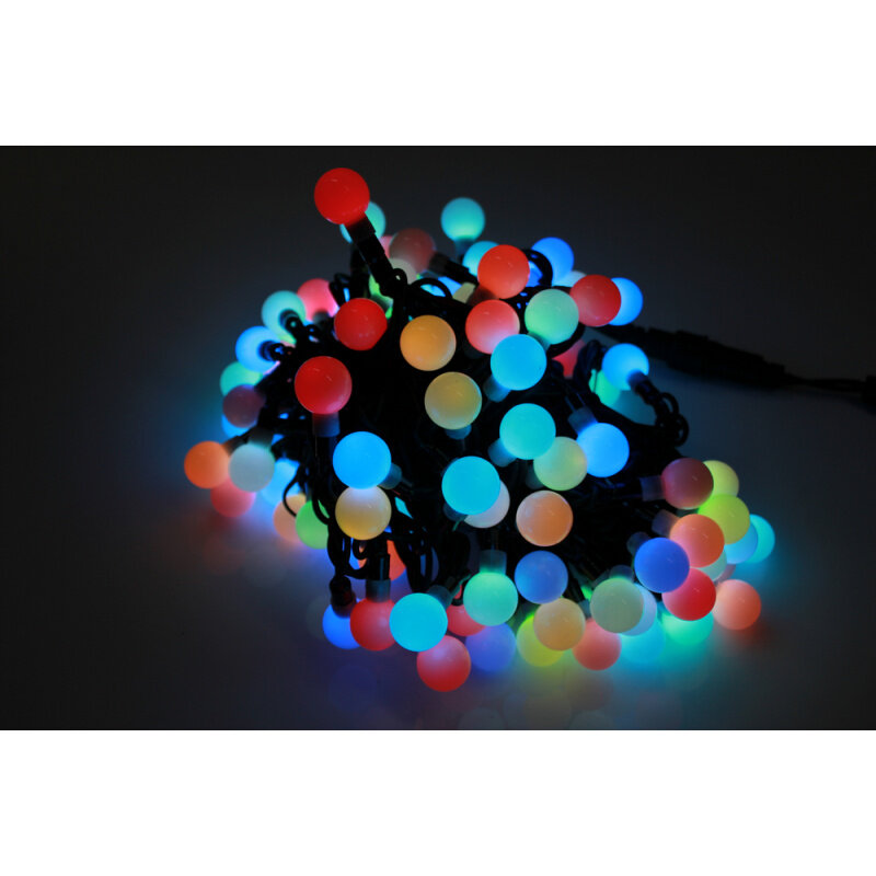 LED-PLR-100-15M-25MM-240V-RGB/BL-W/O (INTENSIVE) LED гирлянда 10м, 240V, IP65, RGB LED/Шарик 2,5см
