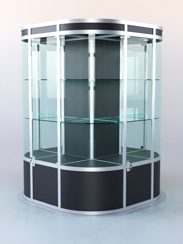 Витрина "островная" №1 (закрытая, задняя стенка - ДВП), Черный