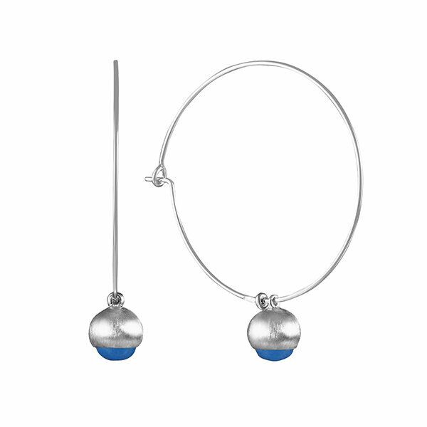 Серьги, серебро, 925 проба, халцедон