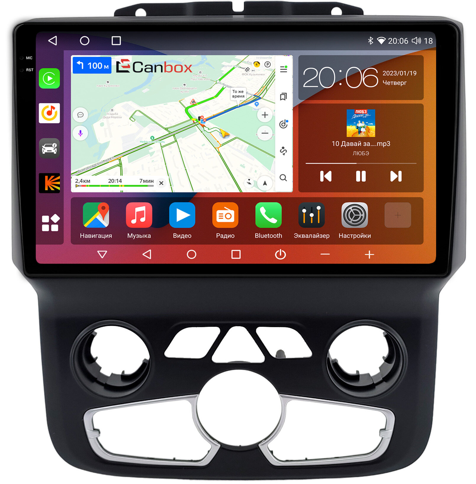 Штатная магнитола Dodge RAM 4 (DS, DJ) 2013-2023 (с климат-контролем) Canbox EVO 2K 5816-9-0021 Android 14 (4G-SIM, 8/256, DSP, QLed, AI, 360)