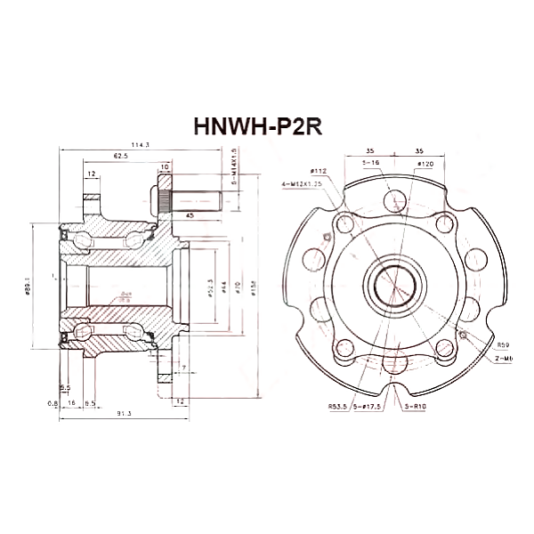 ASVA HNWH-P2R (42200STXA02) ступица задняя с магнитным кольцом абс