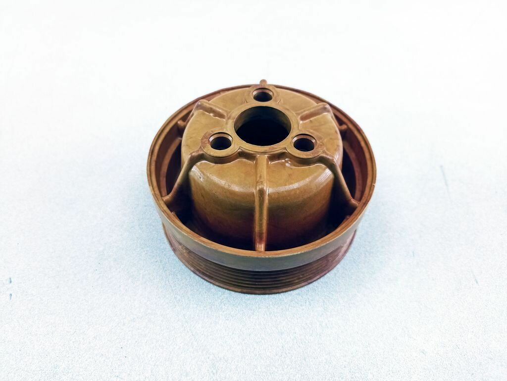 Шкив помпы (вентилятора) для а/м УАЗ для двигателя 40904 без кондиционера, для а/м ГАЗ для двигателя 40524, 40525 евро 3