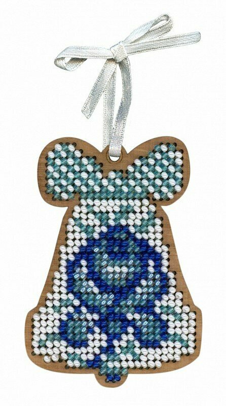 Набор для вышивания Щепка #О-068 Ёлочная игрушка "Зимний звон", Вышивка бисером, 5 x 7 см