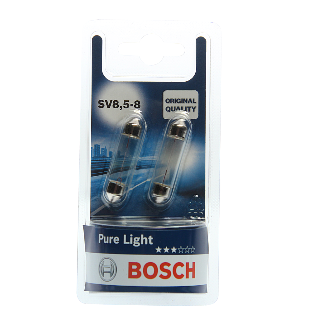 Лампа 12V C10W SV8.5-8 блистер (2шт.) Pure Light BOSCH