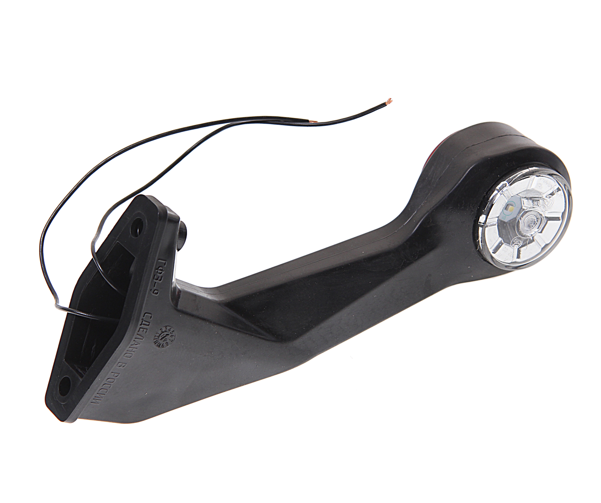 Фонарь габаритный красный/белый светодиодный, хрусталик (плоское стекло) евросвет