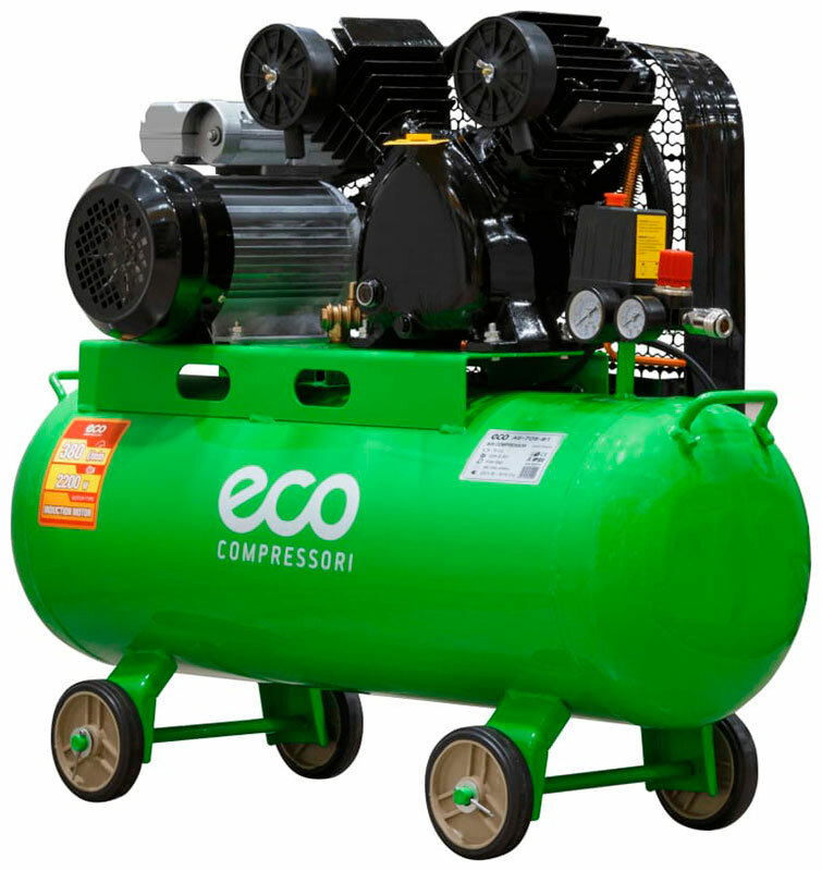 Компрессор Eco AE-705-B1 (380 л/мин, 8 атм, ременной, масляный, ресив. 70 л, 220 В, 2.20 кВт)
