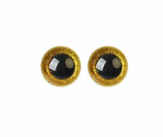 Глаза винтовые с заглушками, "Блестки" набор 20 шт, размер 1 шт 2,2 см, цвет желтый 4312235