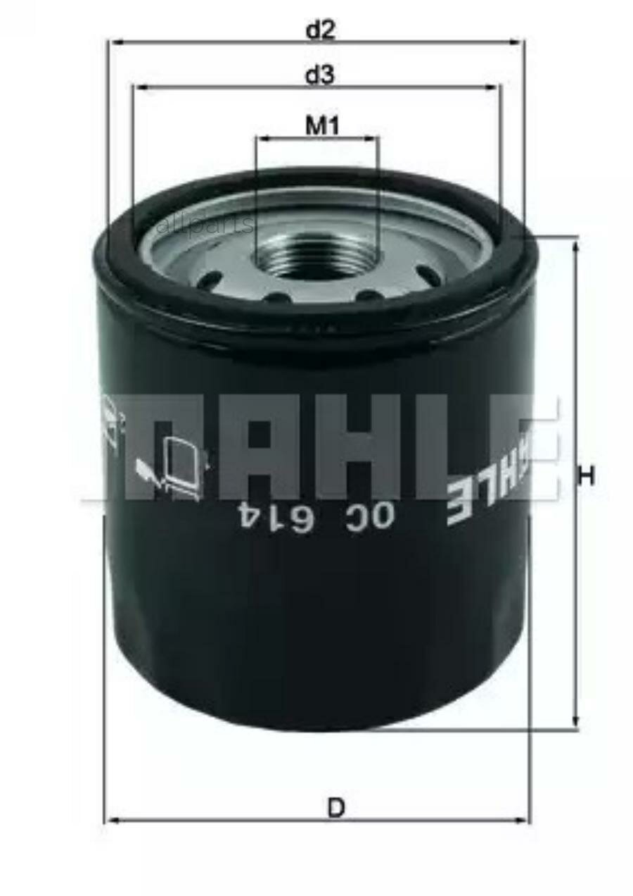 MAHLE OC614 Фильтр масляный