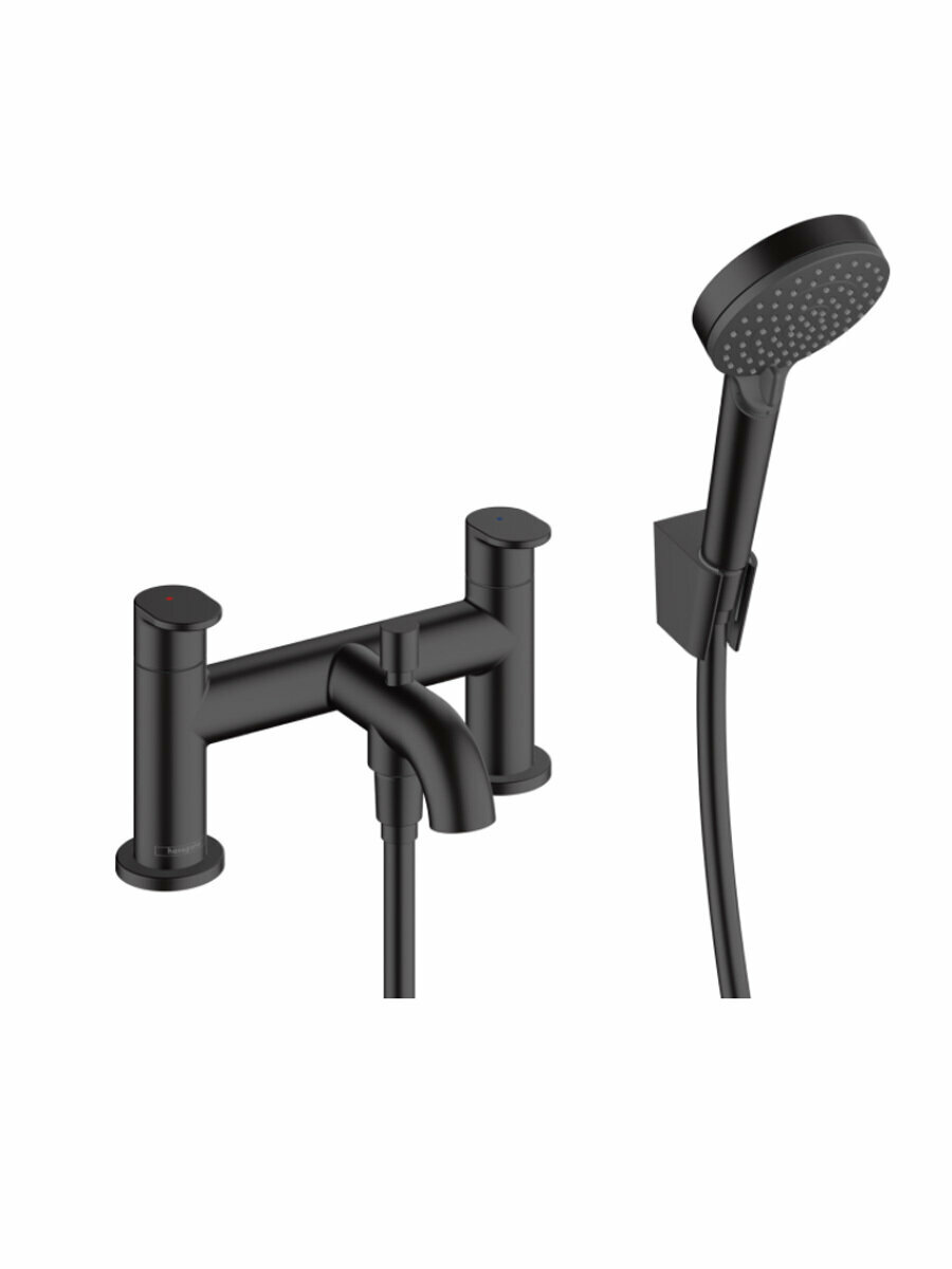 Смеситель на край ванны с ручным душем Hansgrohe Vernis Blend (71461670) черный матовый
