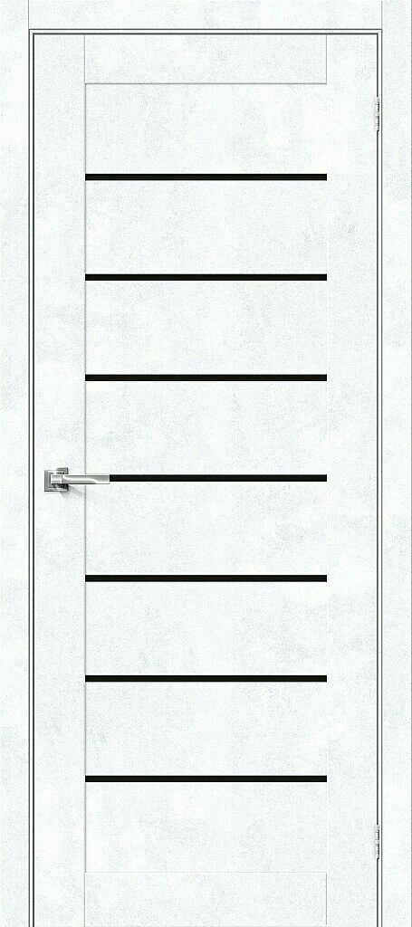 Дверь Браво-22 / Цвет Snow Art / Стекло Black Star / Двери Браво