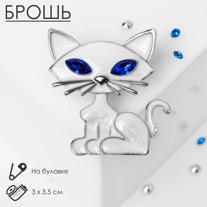 Брошь, эмаль, стразы