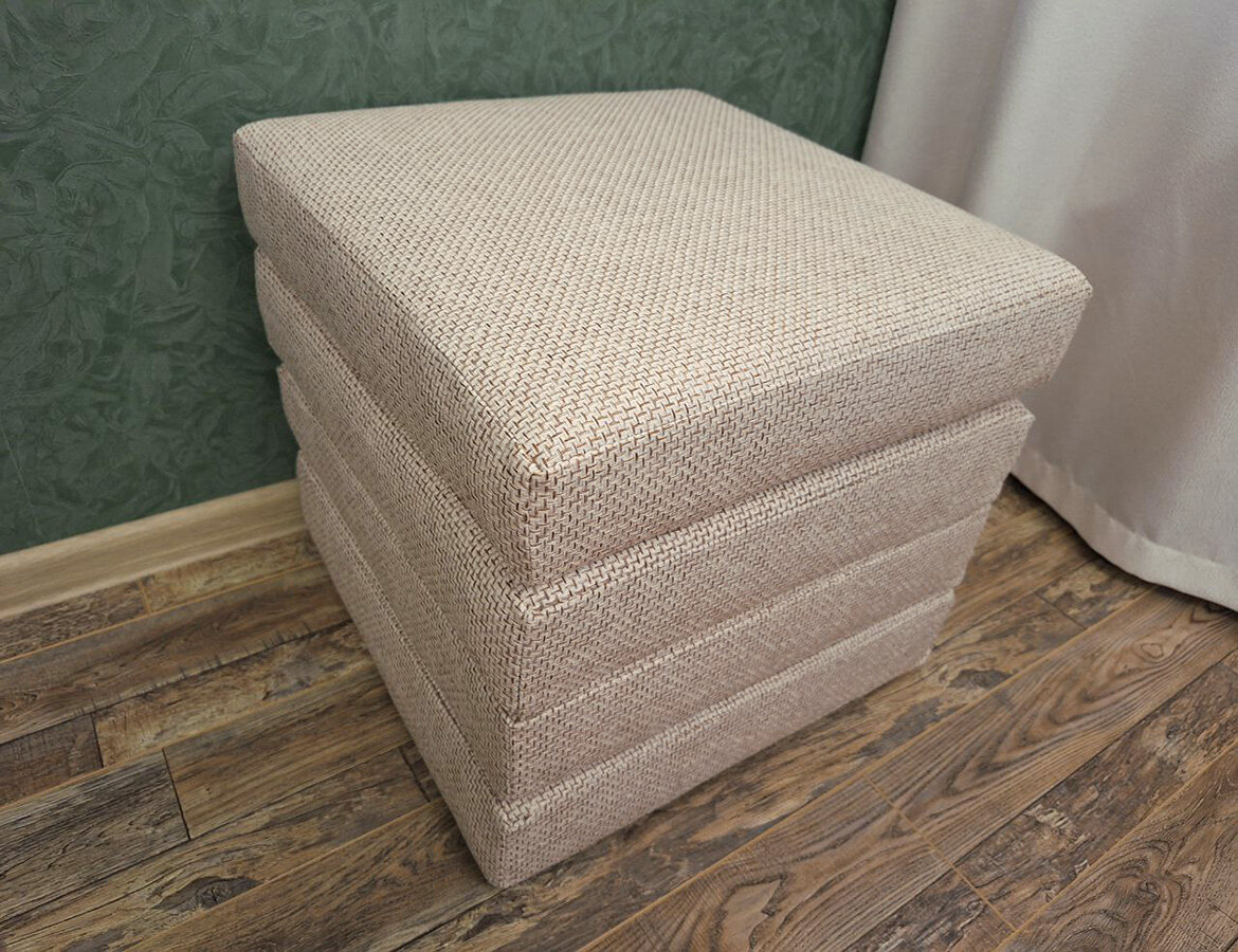 Пуф-матрас раскладной бескаркасный, To Dream, Рогожка Алба крем, 50х47х40 см