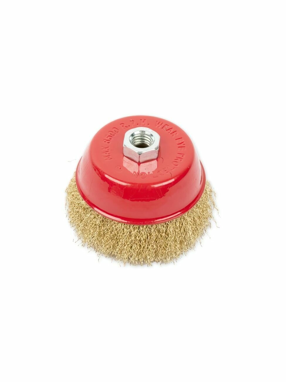 Корщетка для болгарки, щетка для УШМ чашка 100 мм, посадка M14, латунированная проволока
