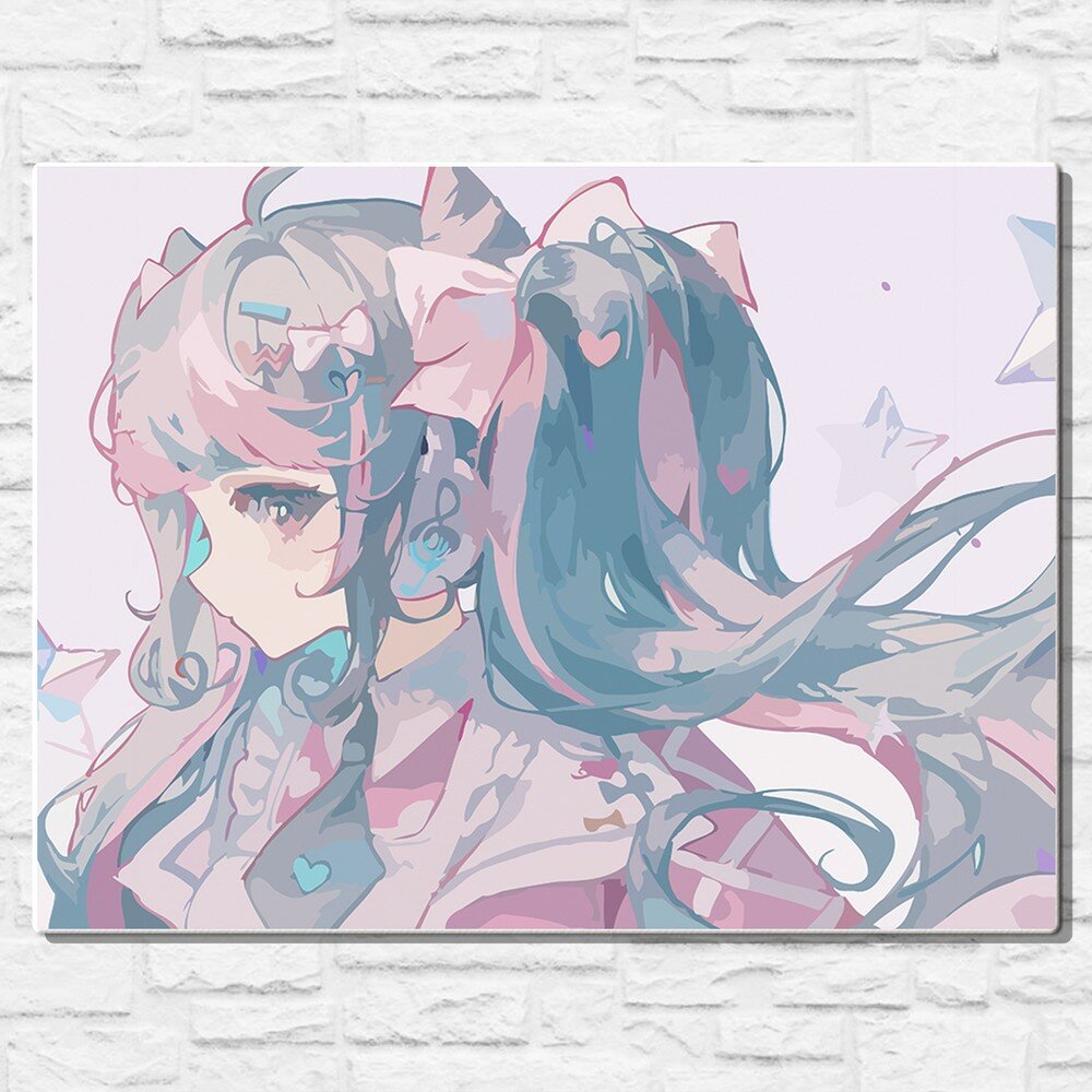 Картина по номерам на холсте аниме мику хацунэ (вокалоид, синаморолл, девушка) - 14905 60х80