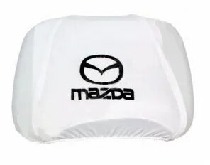 Накидка-чехол на подголовник (2шт), с логотипом Mazda, текстиль