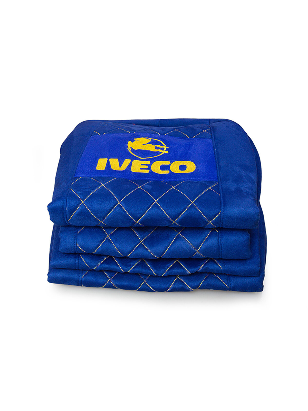 Чехлы на сиденья стеганые для IVECO Stralis (2 ремня) 2 высоких сиденья. Цвет синий. (Alicante) Производство Россия. (18632)