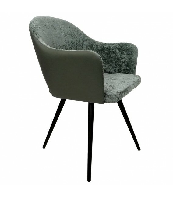 Стул Bruno зелёный шенилл с экокожей с поворотным механизмом