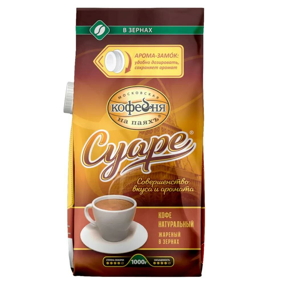 Кофе Московская кофейня на паяхъ "Суаре" в зернах, 1000г