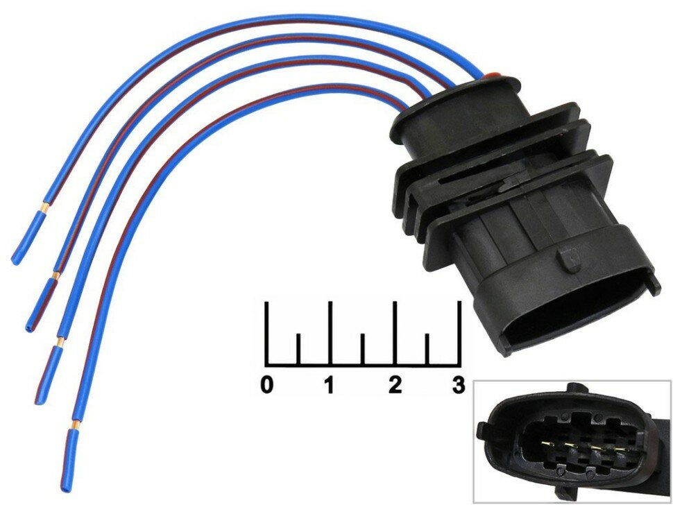Разъем 4pin штекер влагозащищенный на проводе 1928403453 Cargen (AX507)