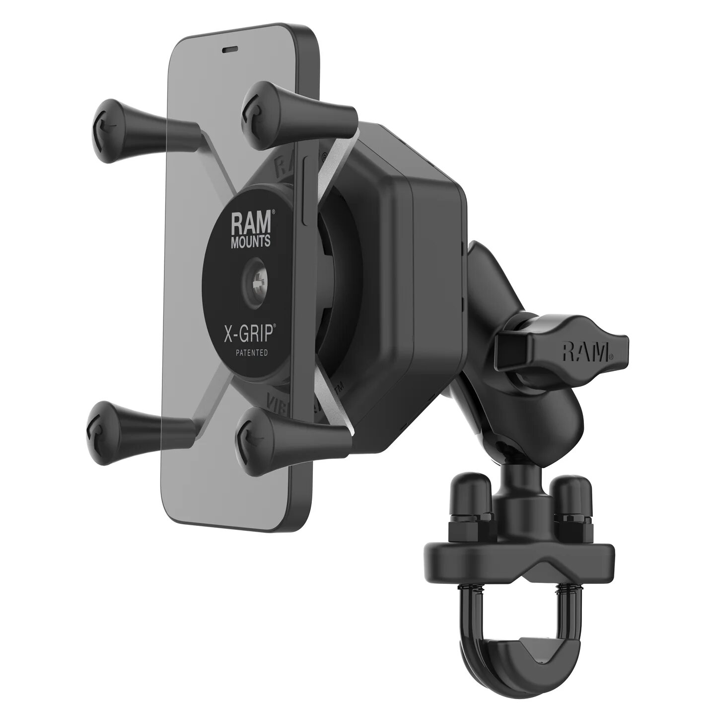 Крепление для телефона RAM X-Grip с Vibe-Safe и U-образным основанием, муфта 60 мм (арт. 30253)