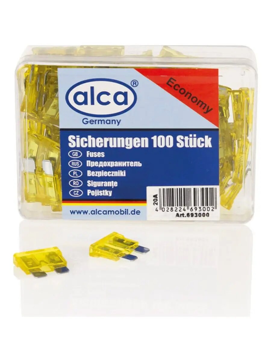 Предохранители флажковые 20 А, 100 шт, Alca