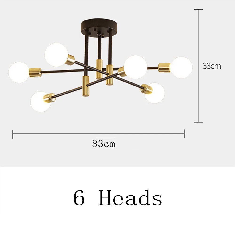 Современная Скандинавская светодиодная лампа, черная и Золотая люстра, простой креативный роскошный потолочный светильник E27, комнатное освещение