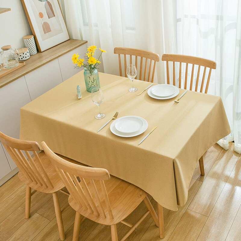 Толстая хлопковая льняная ткань, однотонная скатерть, большая скатерть для конференц-стола, современная льняная скатерть, простая однотонная скатерть для обеденного стола