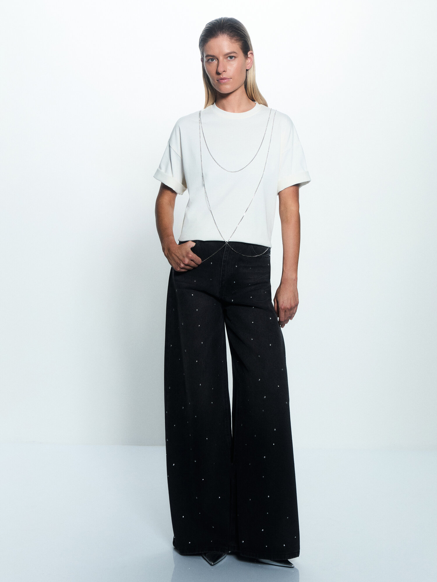 Джинсы широкие 