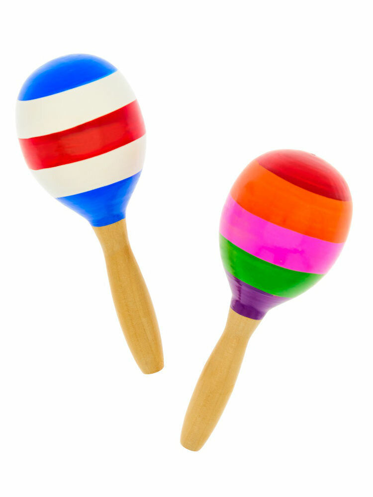 Маракасы росписные, набор 2 штуки, дерево, цвет в ассортименте (Анданте)