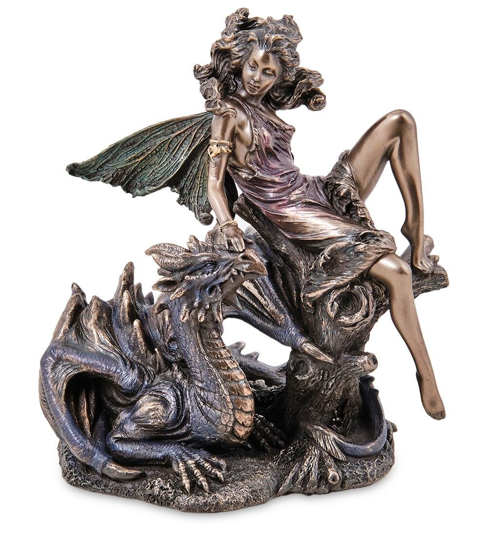 Статуэтка Фея и дракон A2182494 Veronese Design, Полистоун