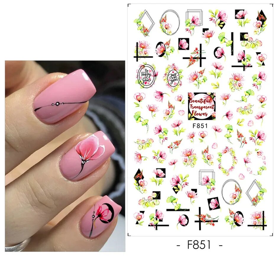 1PCS New Black White Love Heart English Alphabet Nail Art Sticker Nail Decoration Decal DIY Valentine's Day 3D Adhesive Stickers