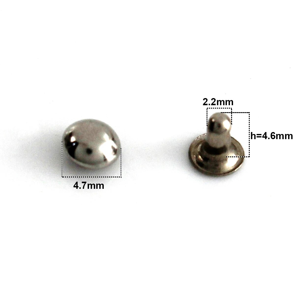 Заклепки круглые металлические CLOXY 100 комплектов Silver, D-5mm