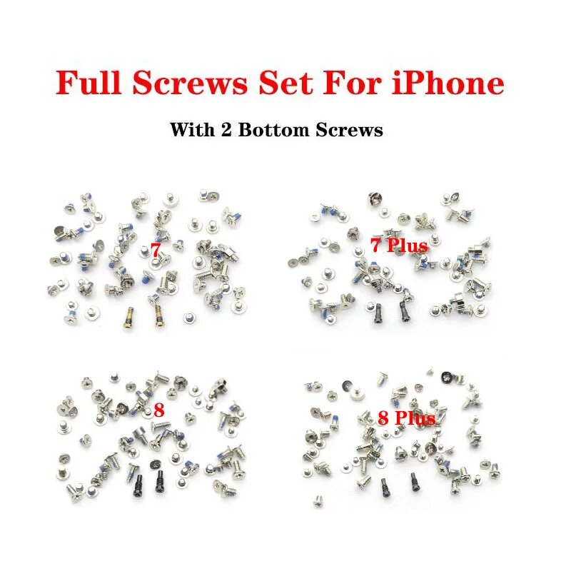 Полный набор винтов для iPhone 7 8 Plus с 2 нижними винтами набор запасных частей для ремонта For iPhone 8 Plus