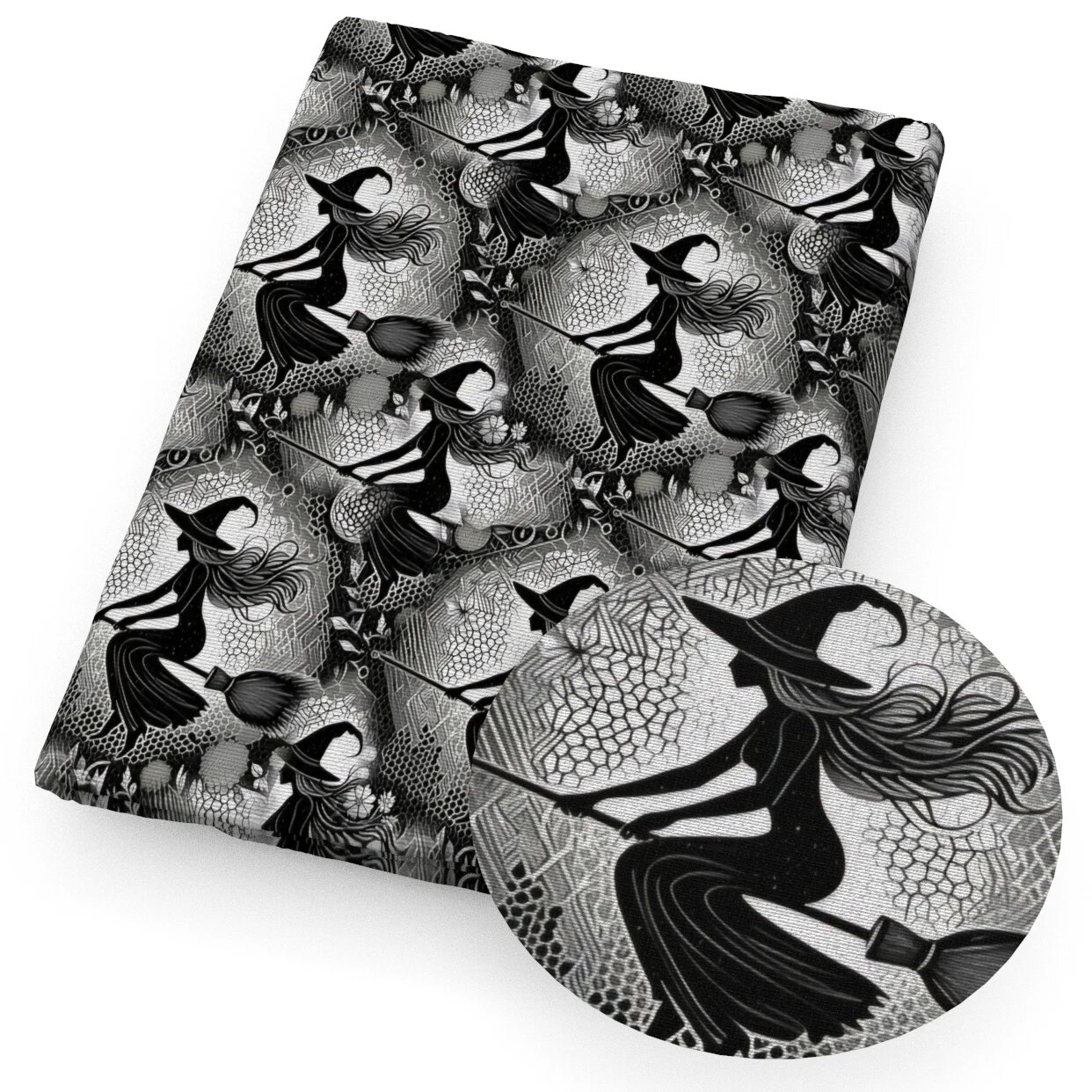 Черная лоскутная ткань из полиэстера и хлопка для пошива 9