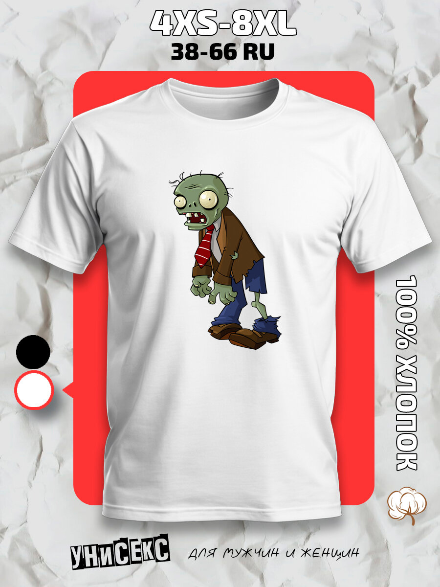Футболка с принтом Растения Против Зомби
